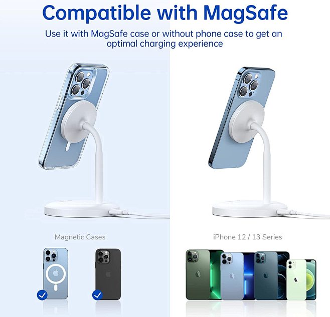 Amazon.com: Syncwire Wireless Charing Stand - 360° Rotation, 2 in 1 Magnetic Charger Station ...