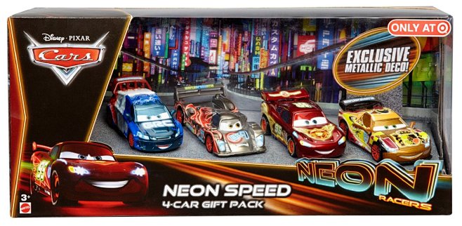 Amazon.com: Disney/Pixar Cars Neon Die-Cast Vehicle 4-Pack: Toys & Games
