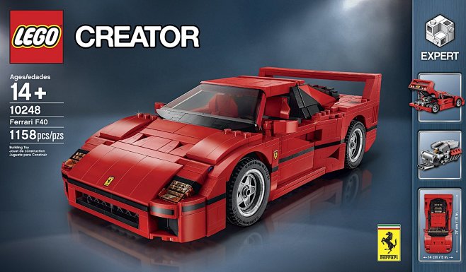 Amazon.com: LEGO Creator Expert Ferrari F40 Kit (1158 Piece) (10248 ...