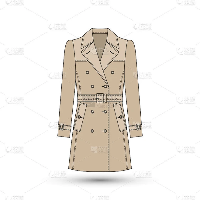 Trench coat icon. Fashion garment symbol. Technica素材-花瓣网