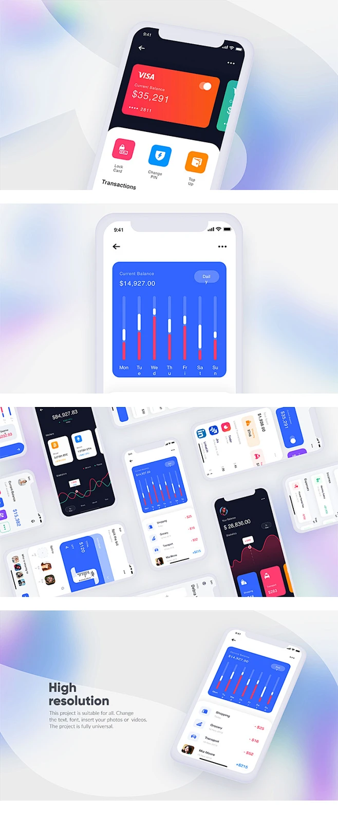 高品质白色iPhoneX多角度APP作品集UI展示样机模型PSD设计素材-淘宝网-花瓣网