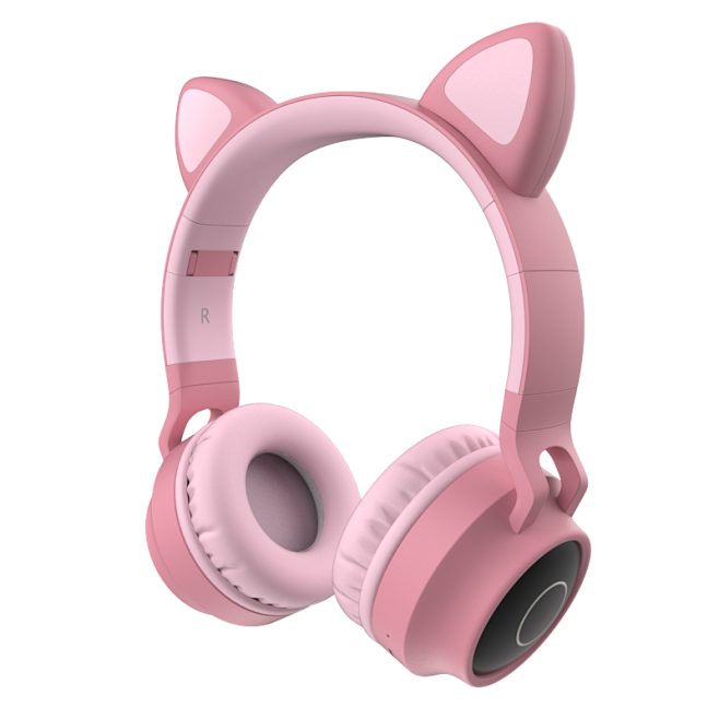 麦臣（MICSHON） 音乐猫耳耳机无线蓝牙耳机头戴式插卡主播发光游戏耳麦电脑笔记本平板手机通用 发光萌猫粉红-LED灯+蓝牙5.1和插线两用 ...