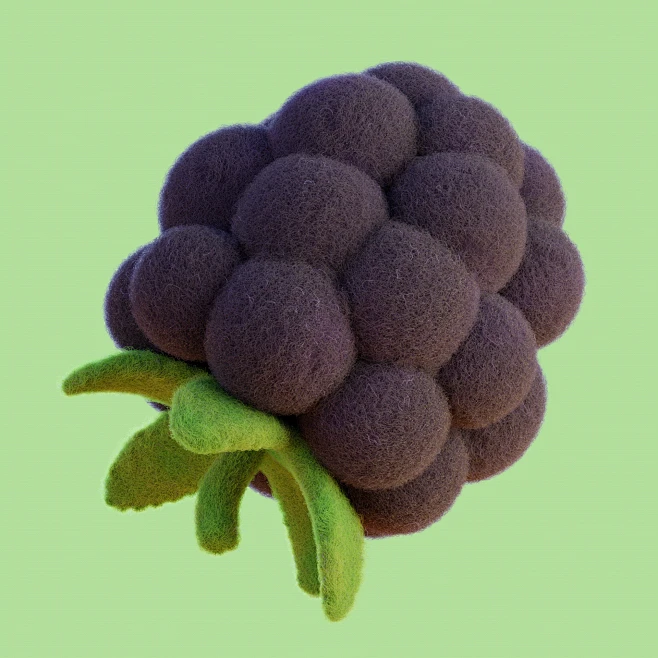 3D wool felt toy berries blender cute texture material color-花瓣网