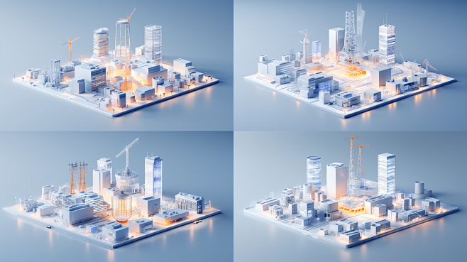 rsmj95_Style_3D_C4D_blender_white_model_soft_light_and_bright_p ...