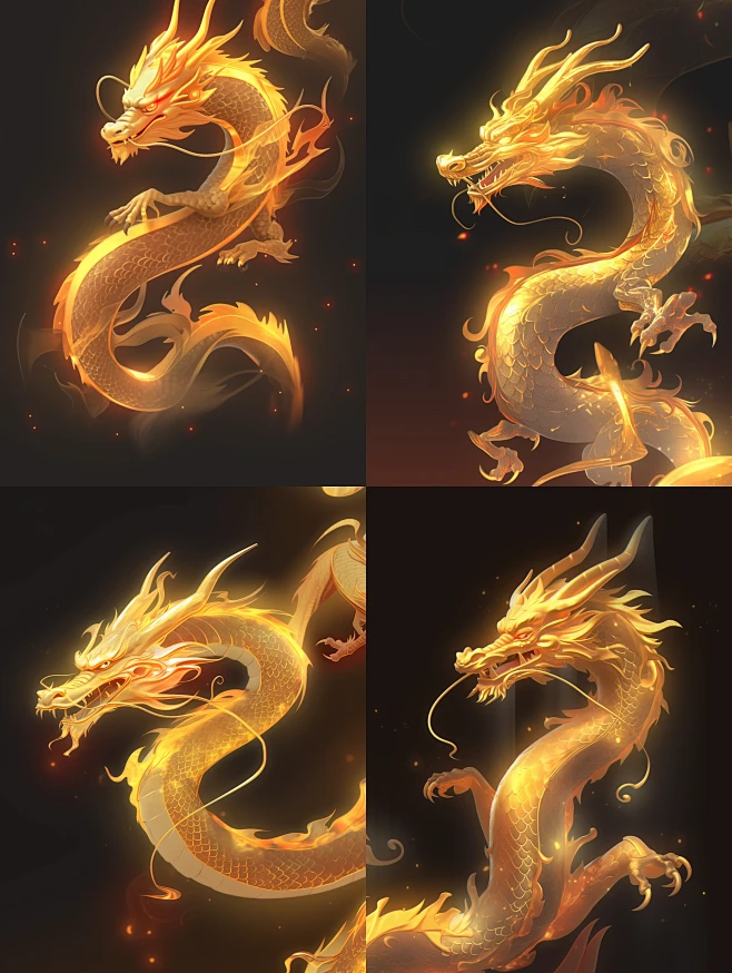 stonely0606_Golden_Chinese_dragon_invisible_ghost_translucent_t ...