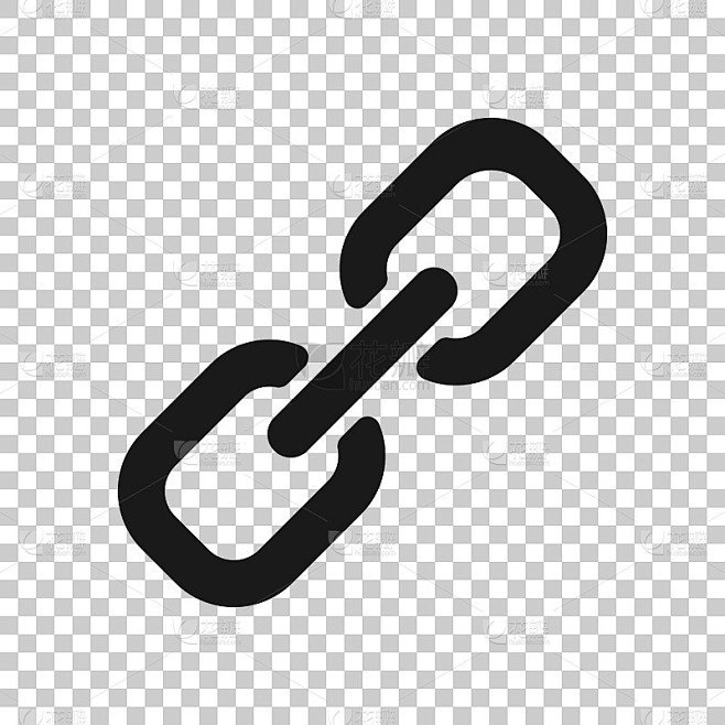 链标志图标在透明风格。链接矢量插图在孤立的背景。超链接的业务概念。