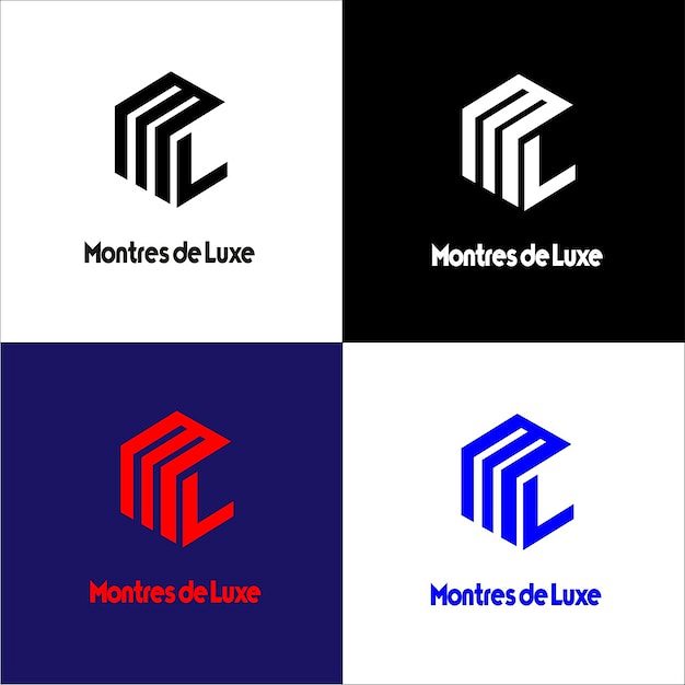 立方体字母ml标志logo矢量图设计素材