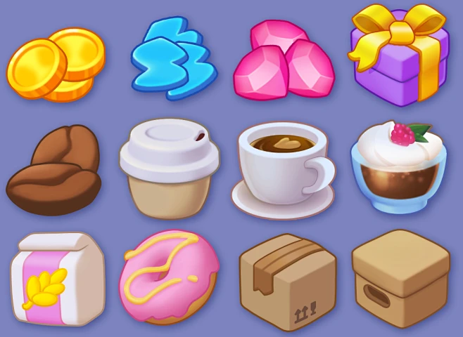 Merge merge game 2D UI/UX casual casual game mobile Icon UI-花瓣网