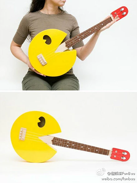 [] 由Paul Celentano设计的一款吃豆人吉他，优质枫木制作图片_55555555图片素材-花瓣网