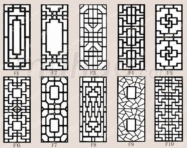 中国特色古代园林格窗纹样