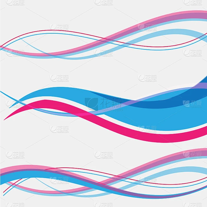 Vector colors wavy wave abstract swoosh background素材-花瓣网