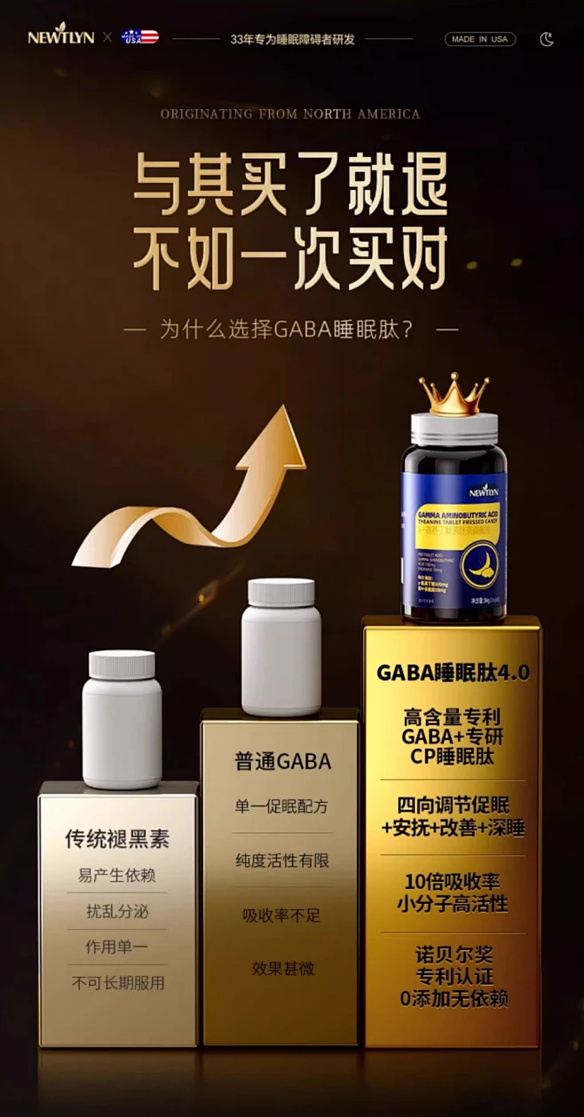 氨基丁酸γ酪蛋白肽非褪黑素安瓶助眠gaba失睡眠官方正品睡眠片-tmall_04-花瓣网