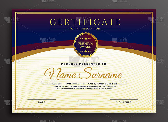时尚的证书设计专业模板