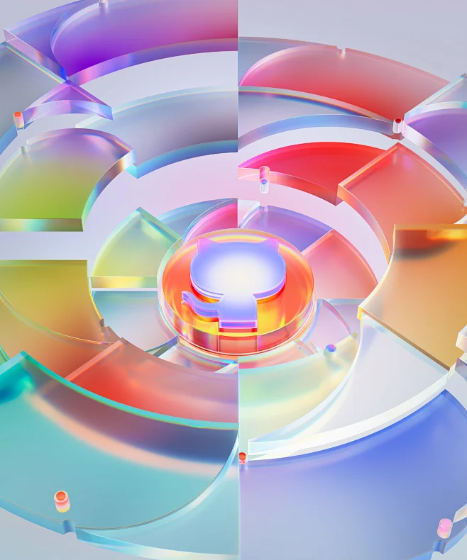 abstract art color github glass refraction-花瓣网