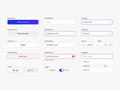 Ui Elements – Input fields – Dropdowns – Buttons buttons clean ui cta design desktop dropdown ...