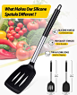 Amazon.com: Pack of 2 Large Silicone Cooking Spatulas, BPA Free ...