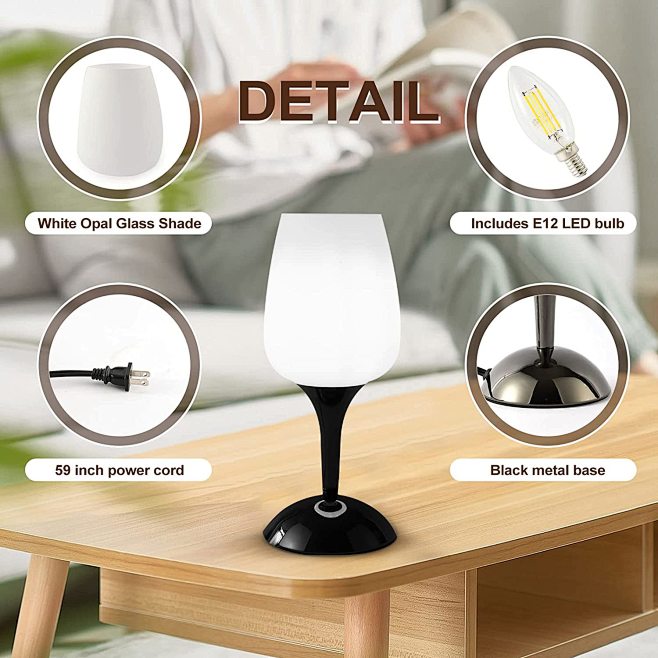 Bedside Table Lamp Touch Control Table Lamp Bedside Table Lamps with ...