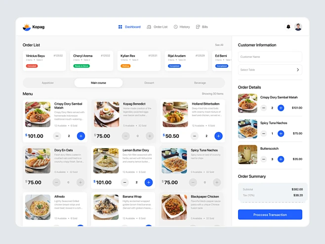 Dashboard POS System bills buy cash cashier coffee coffeeshop dashboard ...