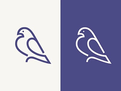 Pigeon line logo mark pigeon symbol-花瓣网