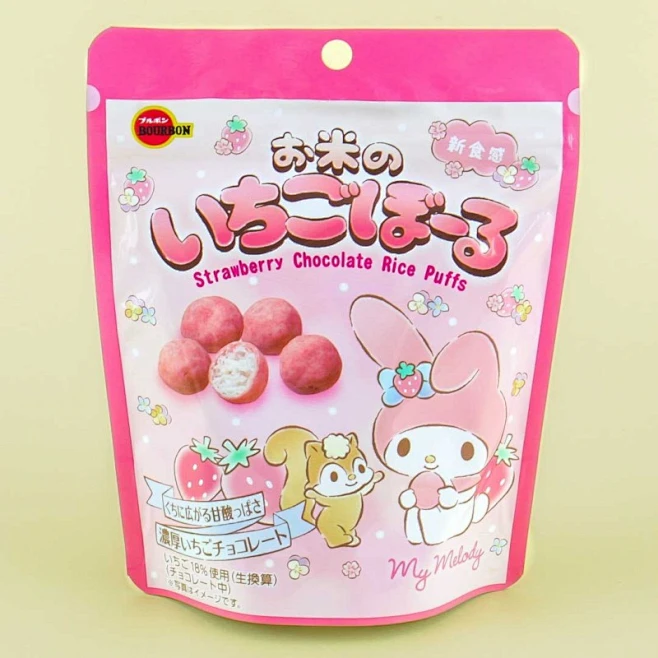 My Melody Strawberry Chocolate Rice Puffs : Savor the combination of ...