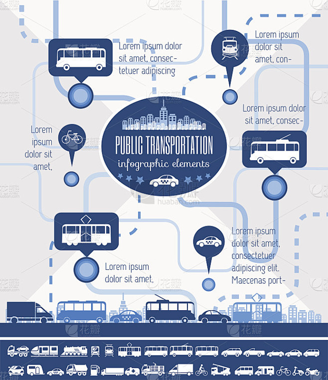 Transportation Infographic Template.
