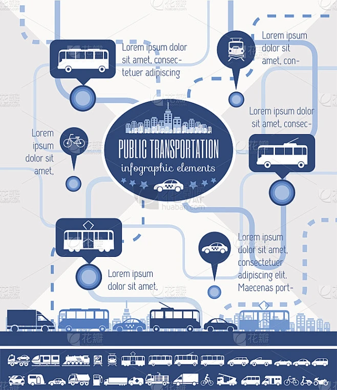 Transportation Infographic Template.素材-花瓣网
