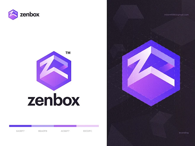 Zenbox (3d logo concept) 3d box logo 3d gradient logo 3d letter logo 3d modern logo 3d ...