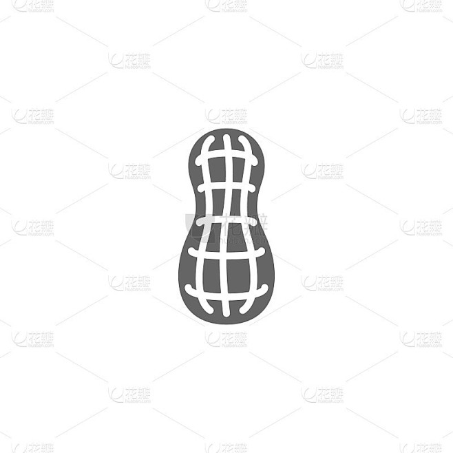 Peanut shell simple vector icon.