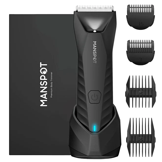 MANSPOT Manscape Body & Pubic Hair Trimmer for Men, Electric Groin Hair ...
