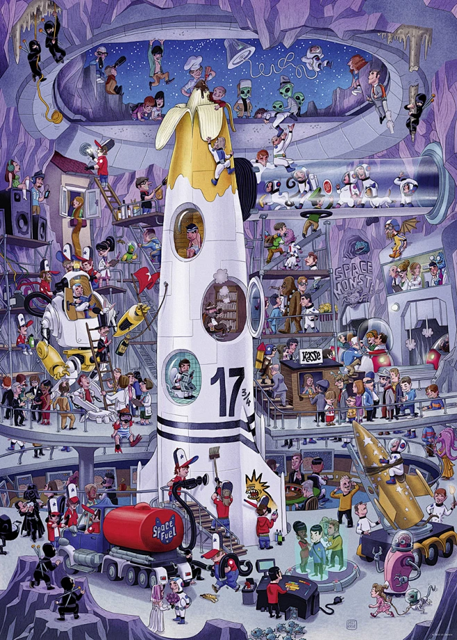 Rocket Launch Space Jigsaw Puzzle图片_S - 展陈手绘 - 博物馆 / 主题乐园图片素材-花瓣网