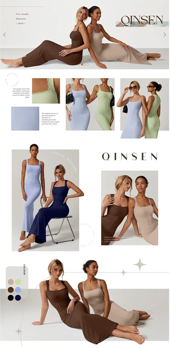 Amazon.com: QINSEN Women's Square Neck with Lace Detail Long Maxi Dress ...