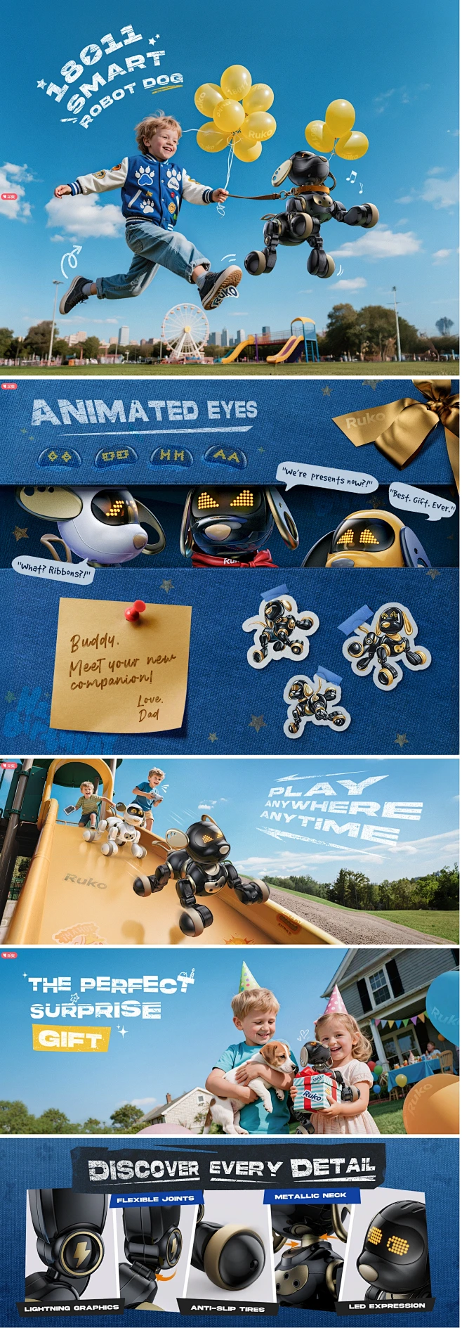 Amazon.com: Ruko 18011 Remote Control Robot Dog Toy, Programmable Smart ...