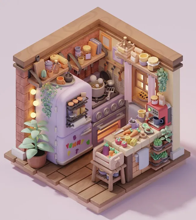 Tiny kitchen I wouldn't mind cooking my meals in #b3d #blender3d #blender #3d #3dart #3dartwork ...