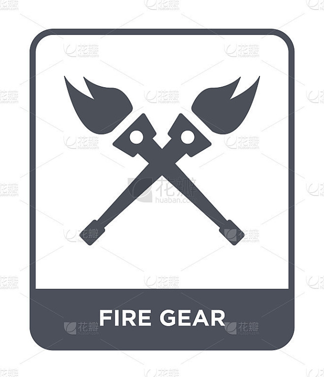 fire gear icon vector on white background, fire ge