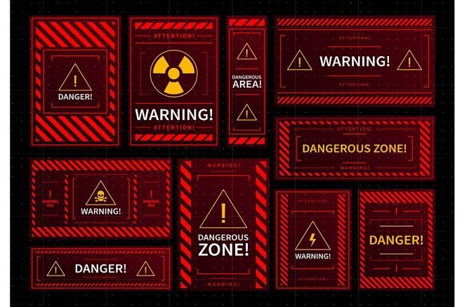 Danger zone warning frames, HUD
