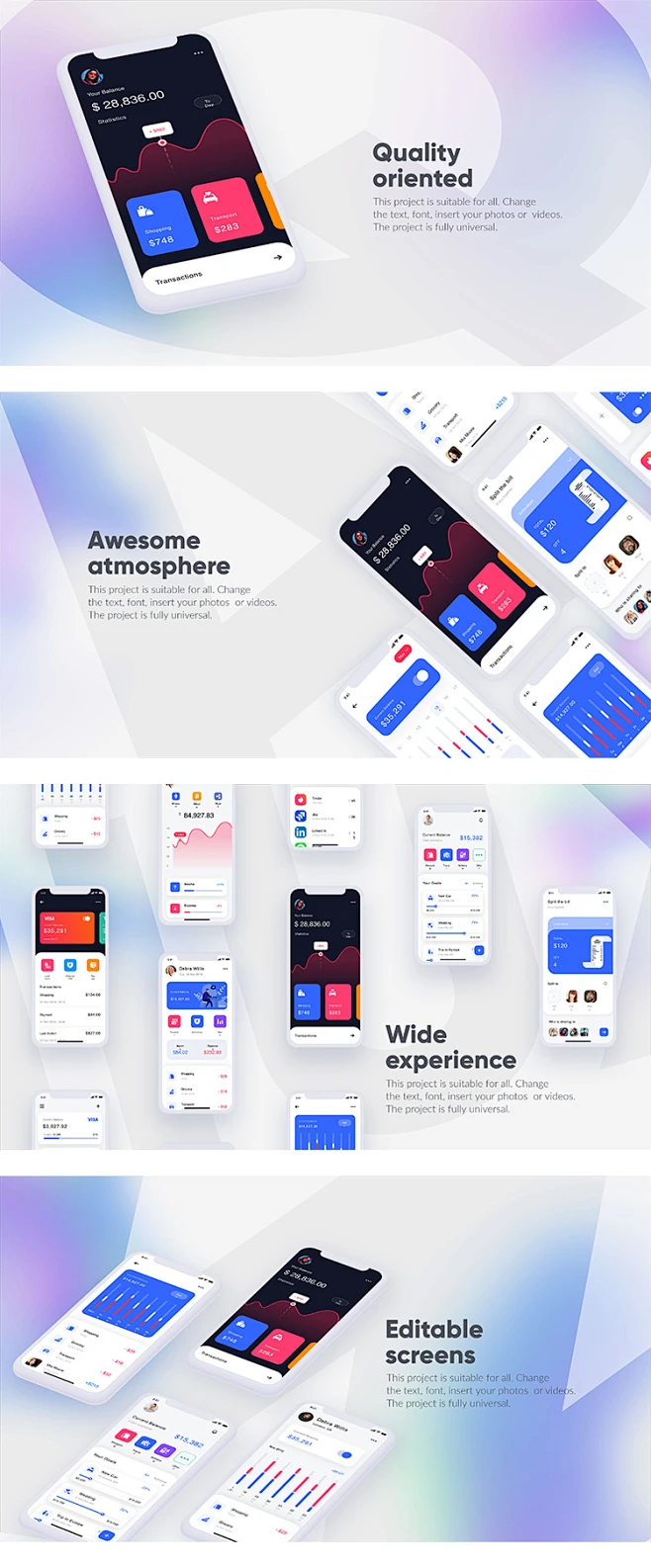 高品质白色iPhoneX多角度APP作品集UI展示样机模型PSD设计素材-淘宝网-花瓣网