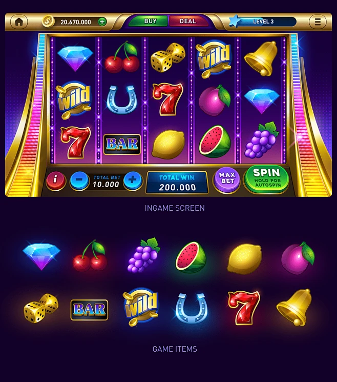 casino Casino Game gambling Game GUI game ui Las Vegas Slots slots ...