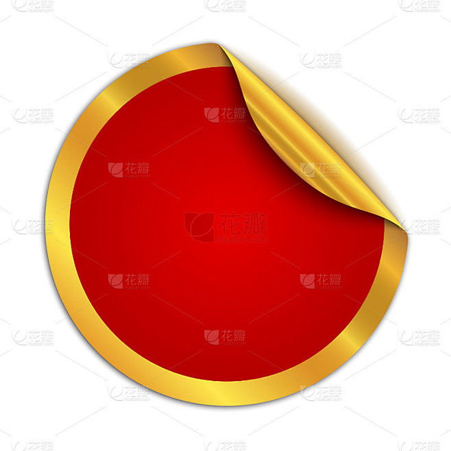 Red round sticker isolated. Vector illustration
