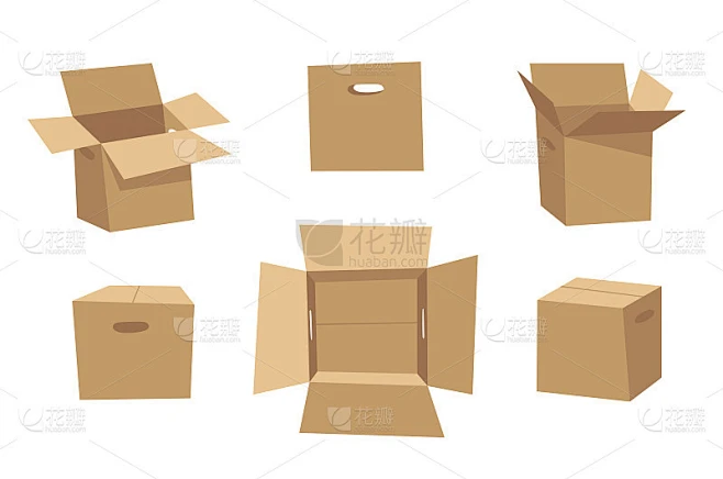 Carton Open and Closed Recycling Box with Perforat素材-花瓣网