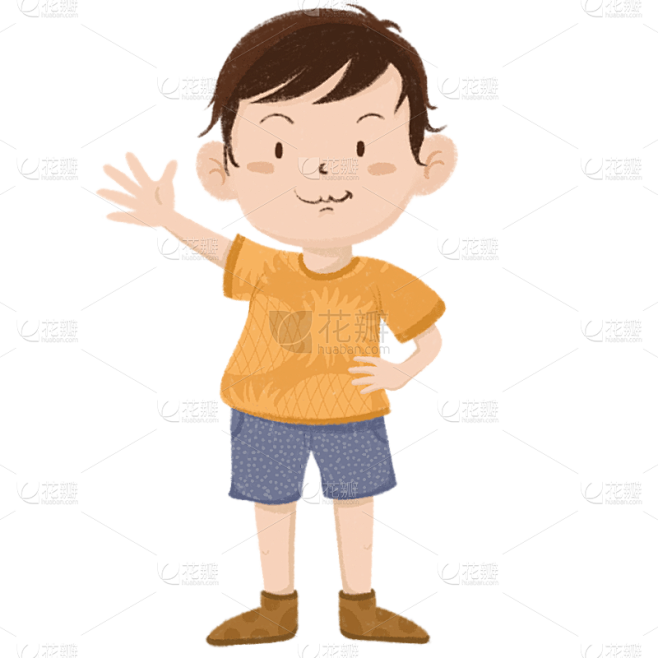 手绘卡通人物插画贴纸 男孩 7452