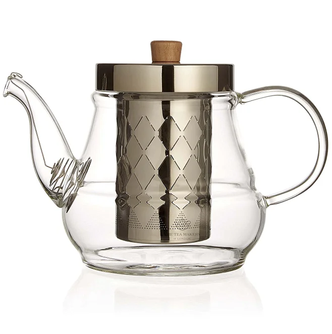 Glass Teapot with Removable Stainless Steel Infuser and Coil Filter ...