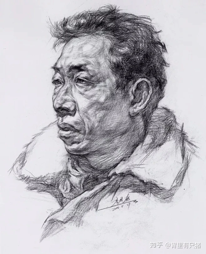 人物素描头像结构-花瓣网