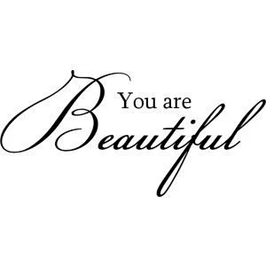 the words you are beautiful written in black ink on a white background ...