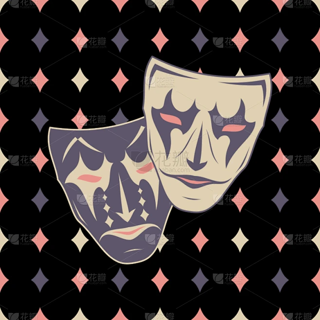 戏剧表演,面具,式样,新的,华丽的,窗帘,纺织品,壁纸,哥特式风格,绘制素材-花瓣网