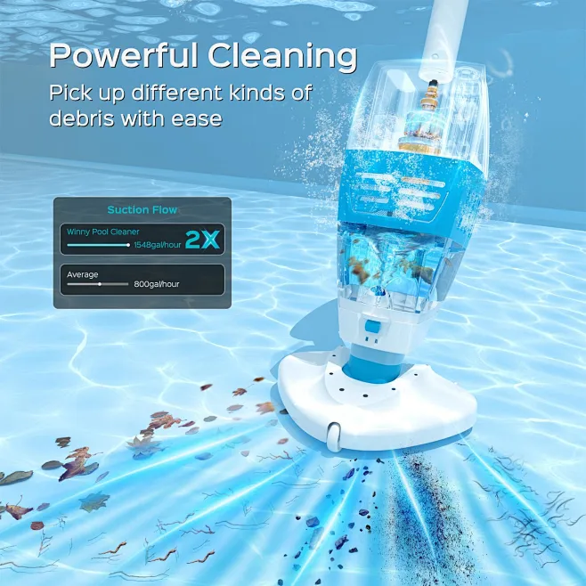 Amazon.com : (2024 Upgraded) Pool Vacuum for Above Ground Pools with ...