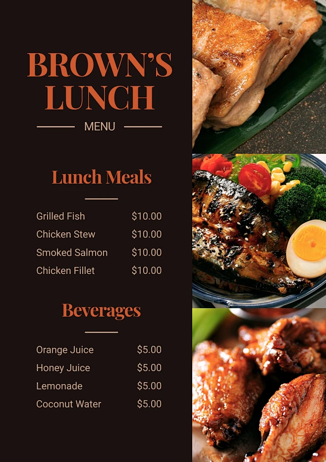 Brown's Lunch Restaurant Menu素材-花瓣网