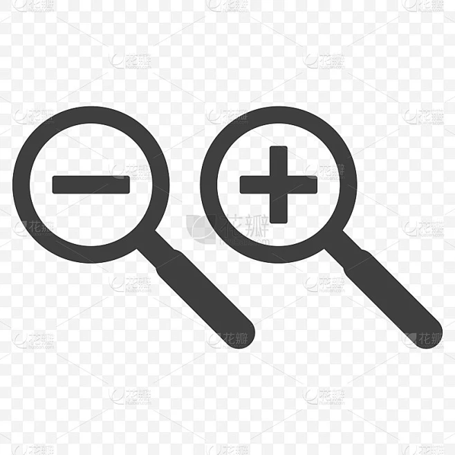 Magnifier icon. Symbol increase and decrease. Vect素材-花瓣网