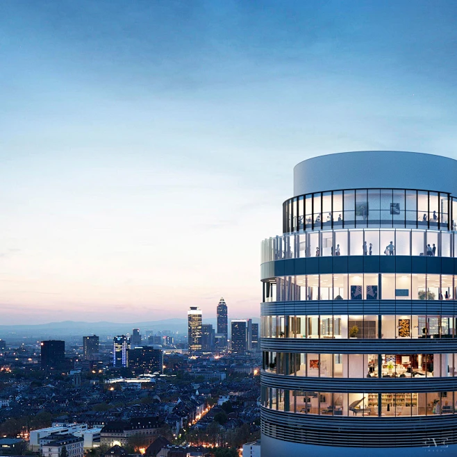 Henninger Turm : Henninger Turm in Frankfurt am Main project. Interior ...