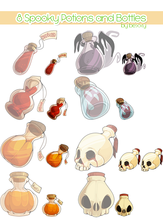 Spooky Potion Set by ~zombie on deviantART