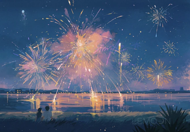 预约一场夏日烟火_柠檬漫游__插画师作品_涂鸦王国gracg.com-花瓣网